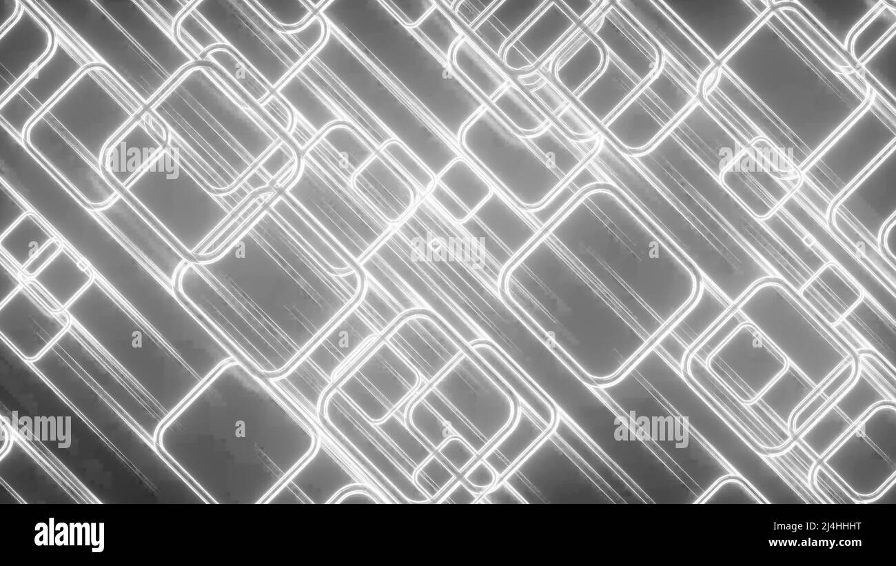 Abstract glow squares and lines, computer generated. 3d rendering of ...