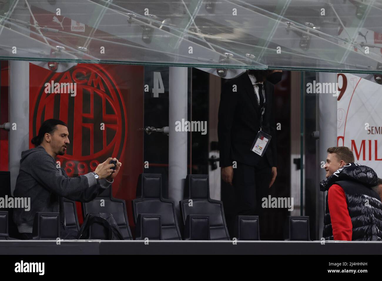 Milan, Italy. 15th Apr, 2022. Zlatan Ibrahimovic of AC Milan takes a ...