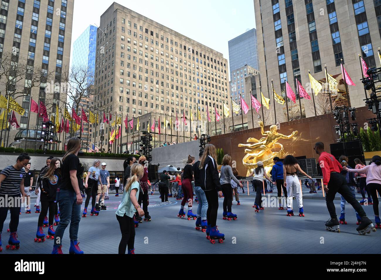 People roller-skate at the opening day of Flippers Roller Boggie Palace ...