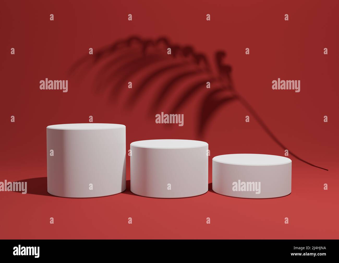 Bright maroon, dark red ,3D render of a simple, minimal product display ...