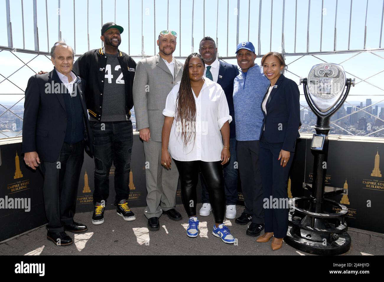 New York, USA. 15th Apr, 2022. (L-R) Joe Torre, CC Sabathia, Butch ...