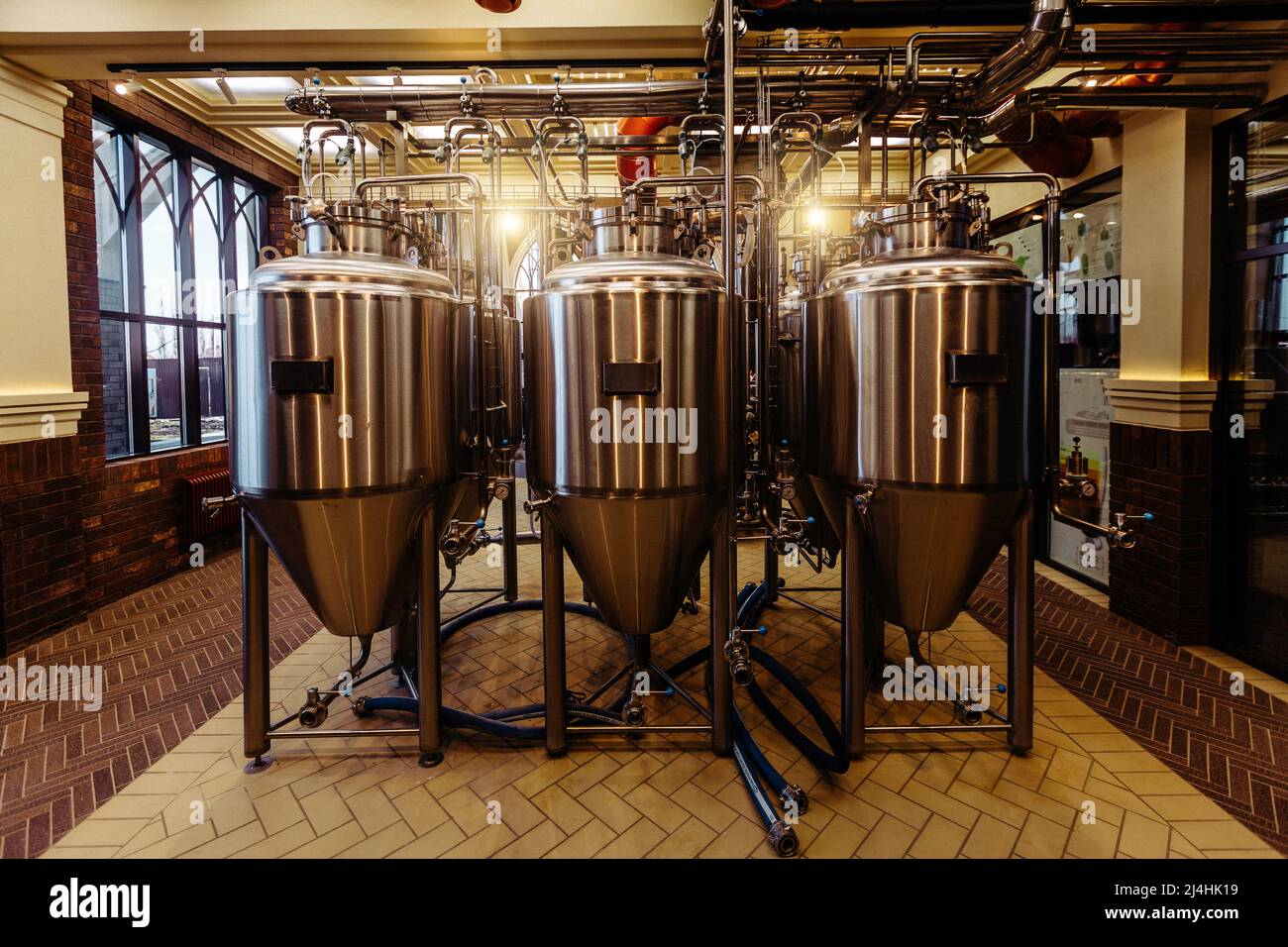 Private microbrewery. Craft beer production Stock Photo - Alamy
