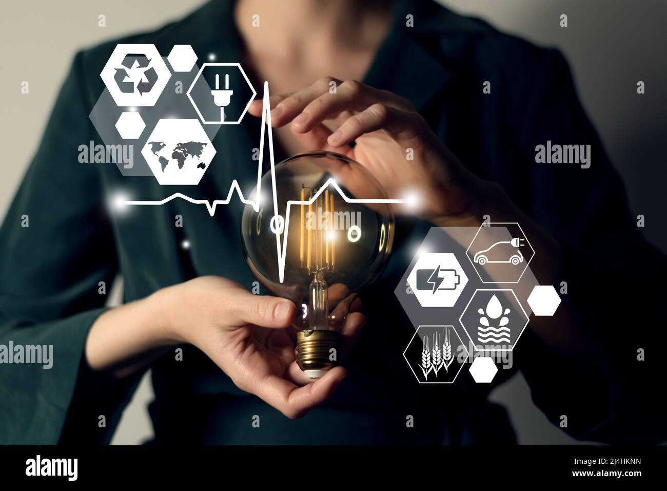 Energy innovation light bulb with future industry of power generation ...