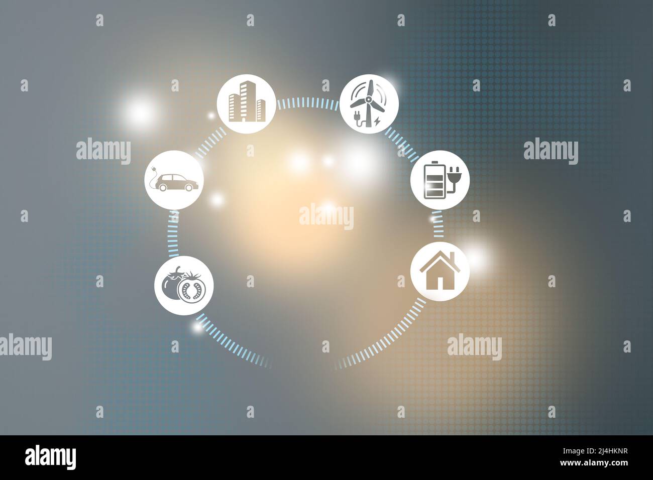 Ecological friendly and sustainable environment concept. Electricity ...