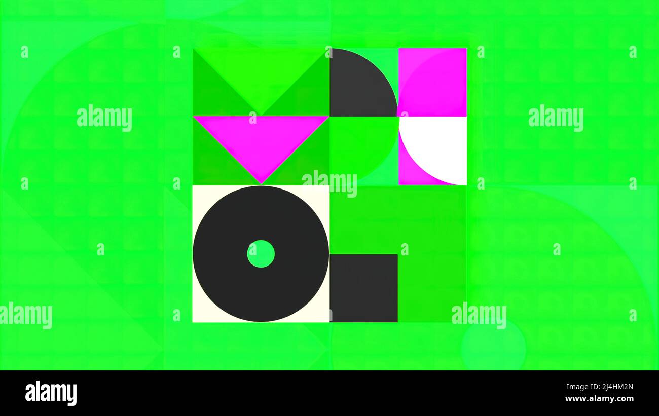 Geometry in abstraction. Motion. Small different triangles circles and ...