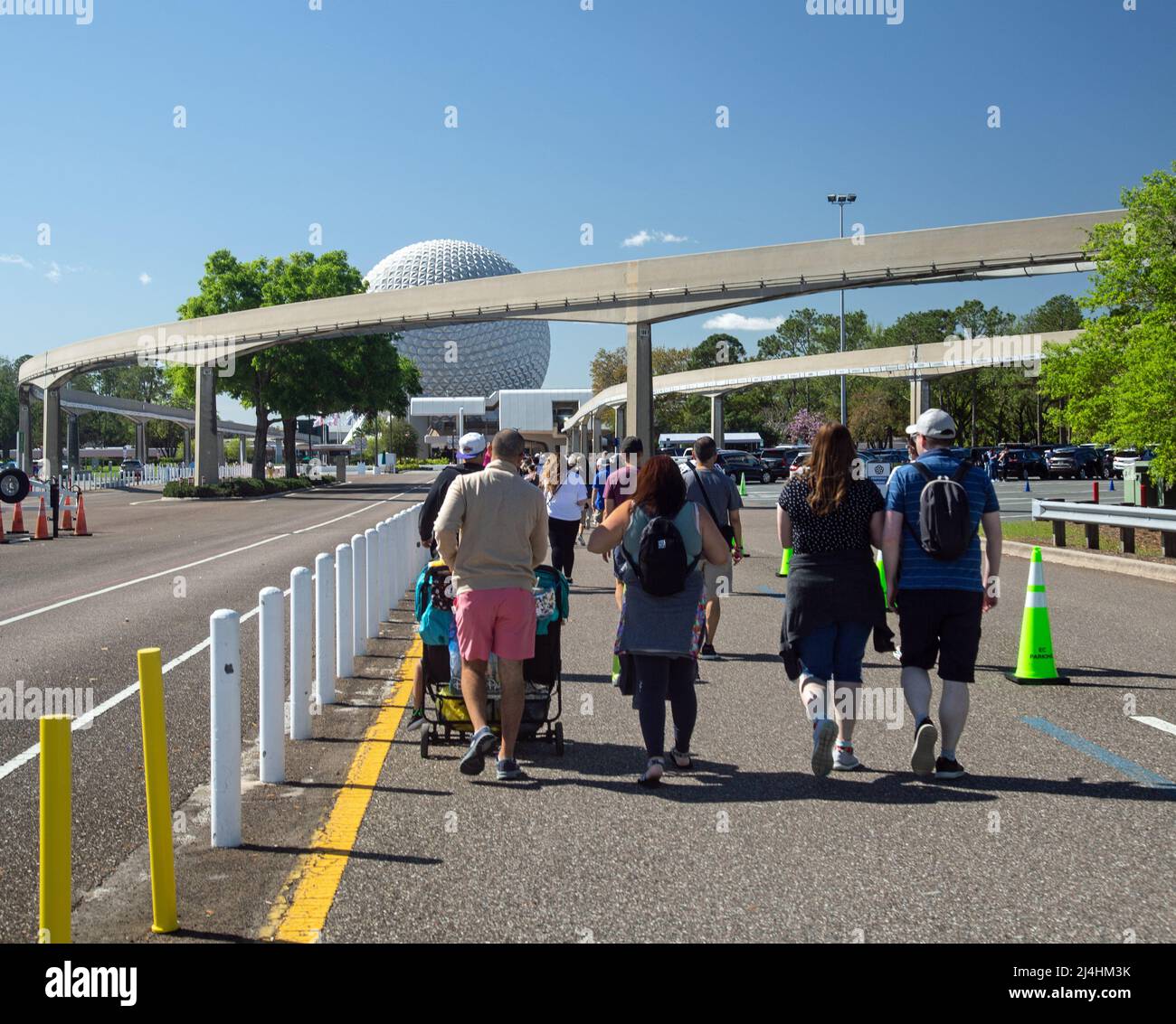 Epcot theme park, Orlando, Florida, USA, March 25th, 2022, people ...