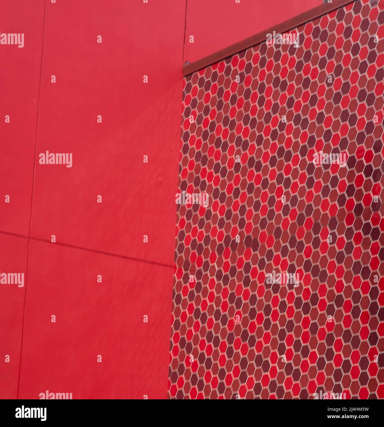 Red hexagonal tiles shot close up for use as a background Stock Photo ...