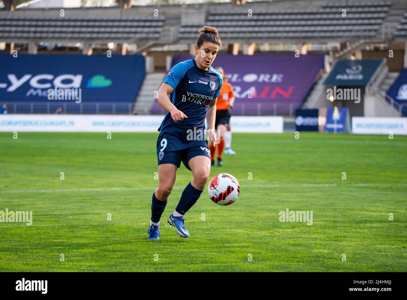 Mathilde Bourdieu of Paris FC controls the ball during the Women's ...