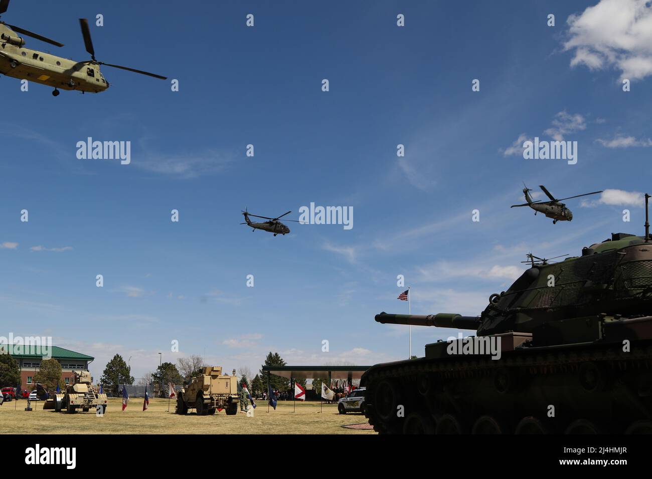 Helicopters assigned to the 4th Combat Aviation Brigade, 4th Infantry ...