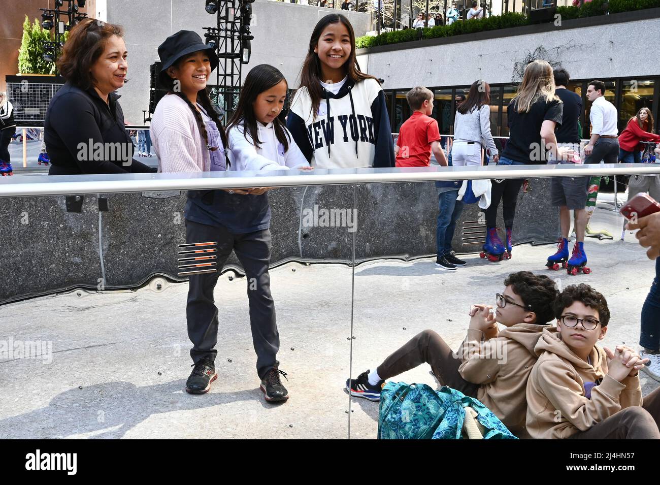 New York, USA. 15th Apr, 2022. People roller skate on opening day at ...