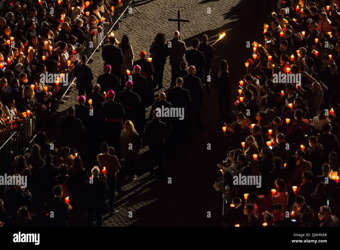 Rome, Italy. 15th Apr, 2022. People attending outside the Colosseum on ...