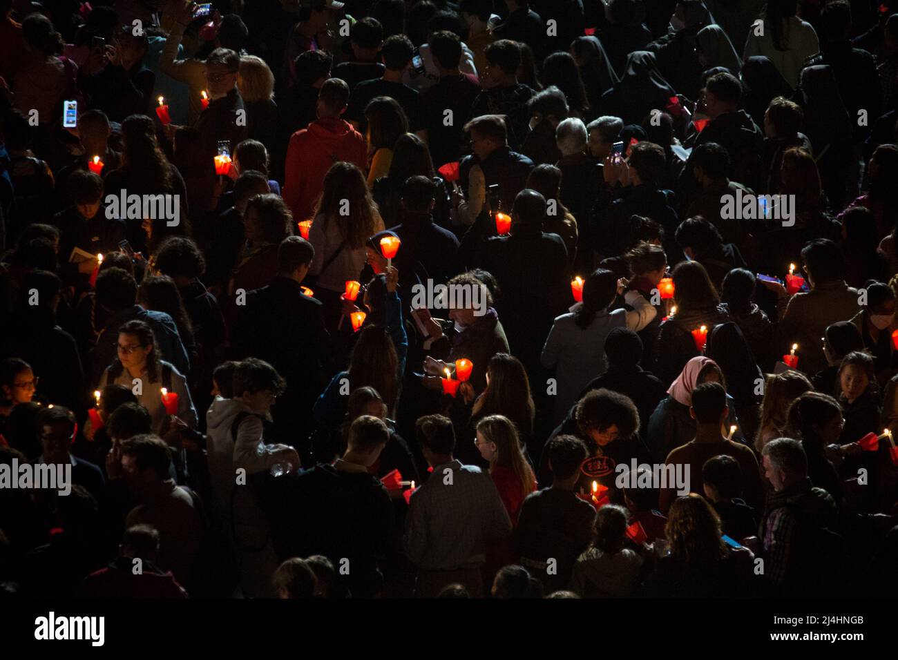 Rome, Italy. 15th Apr, 2022. People attending outside the Colosseum on ...