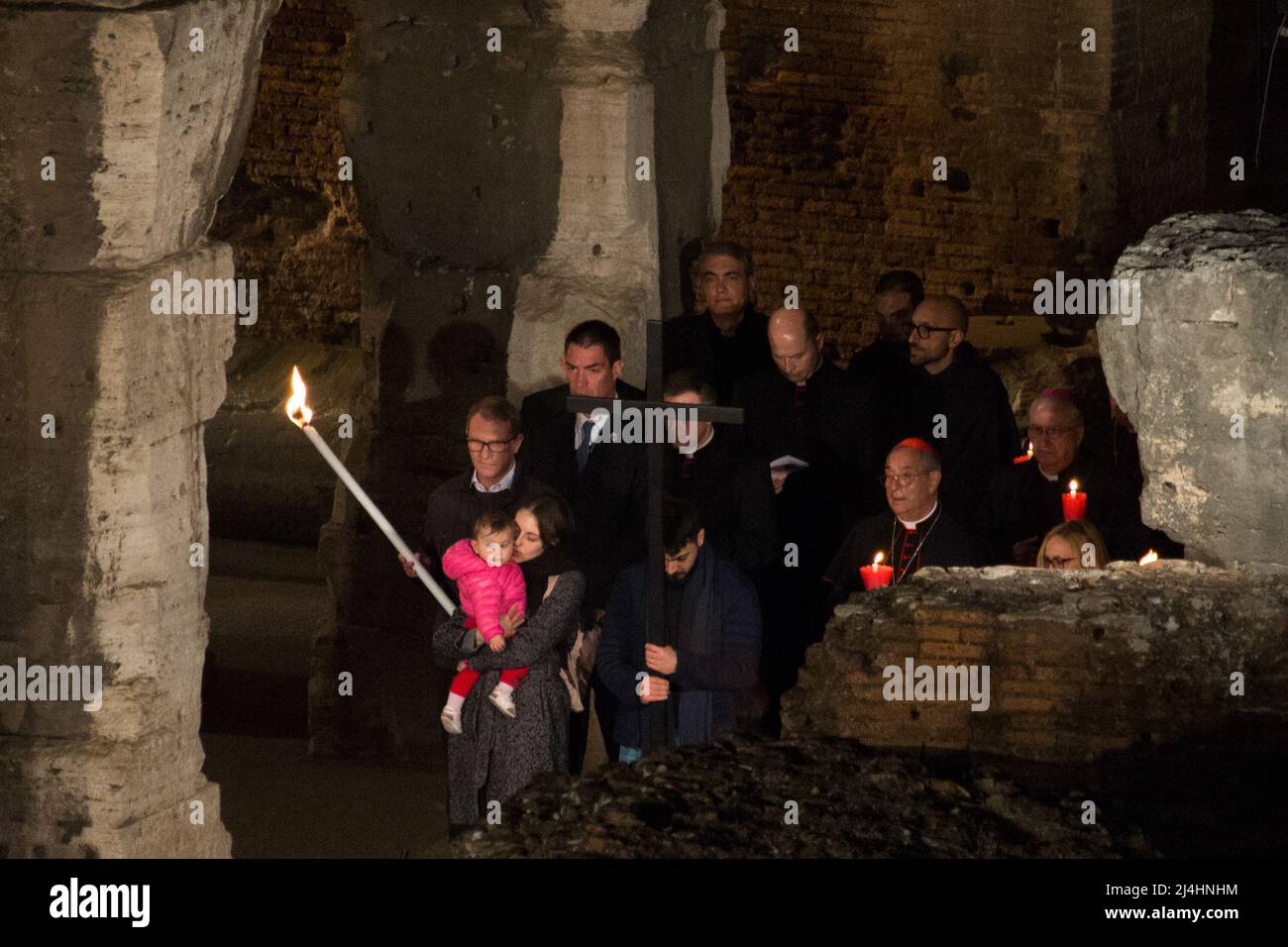Rome, Italy. 15th Apr, 2022. The Cross of Jesus Christ is carried ...