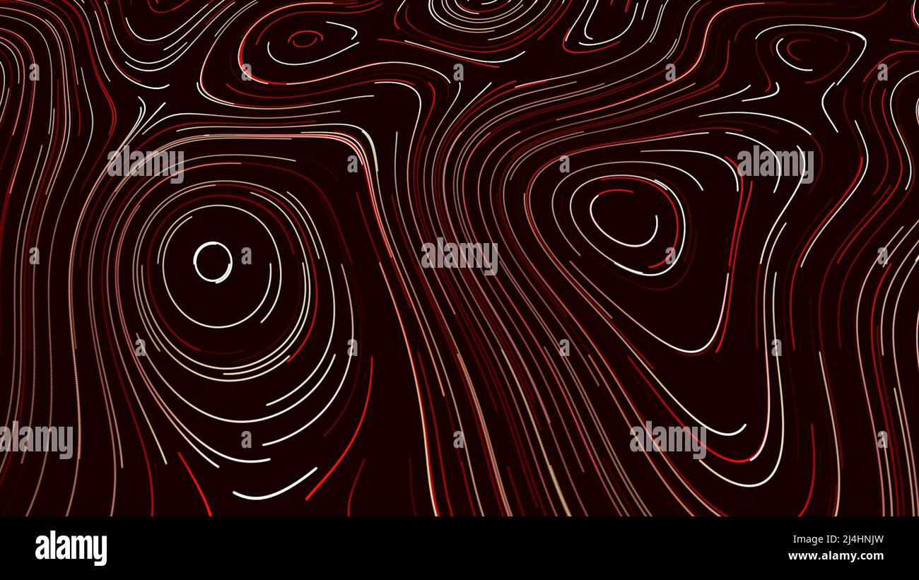 Topographic neon contours of lines. Motion. Colored neon lines slowly ...