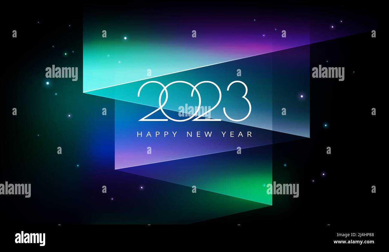 2023 New Year aurora background - 2023 vector illustration for card ...