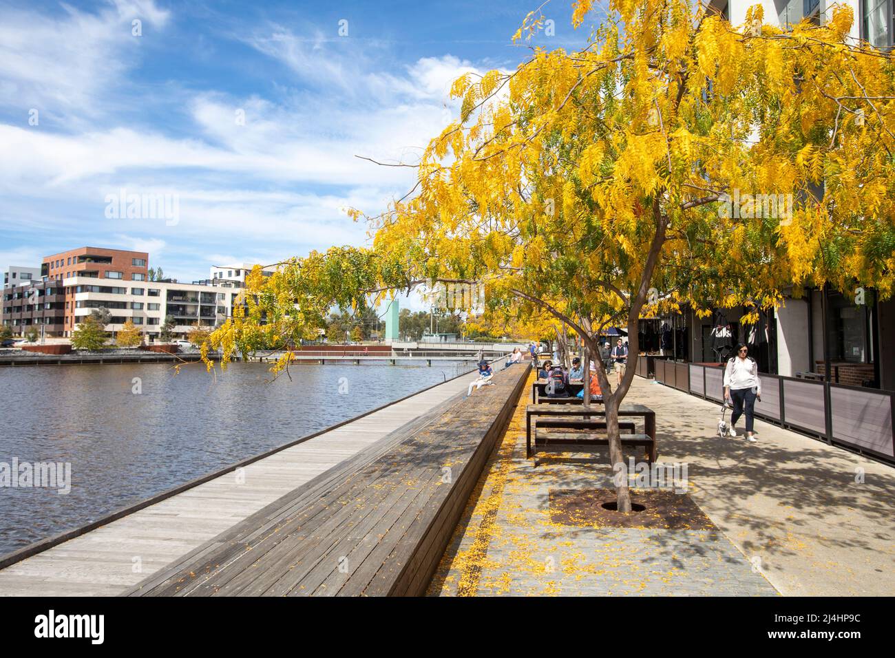 Kingston Foreshore development in Canberra on Lake Burley Griffin,Canberra city centre,ACT ...