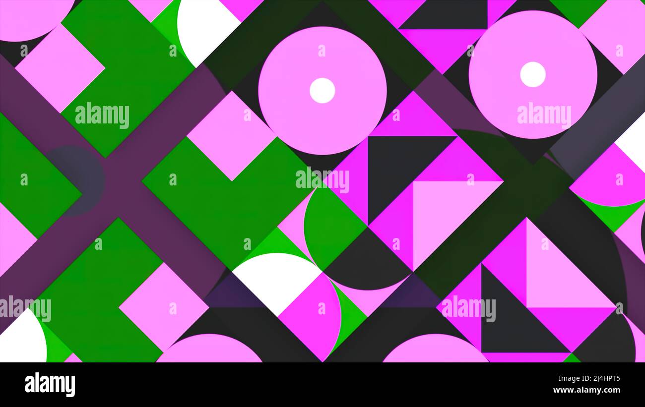 Colorful abstract art background with moving geometry shapes. Motion ...