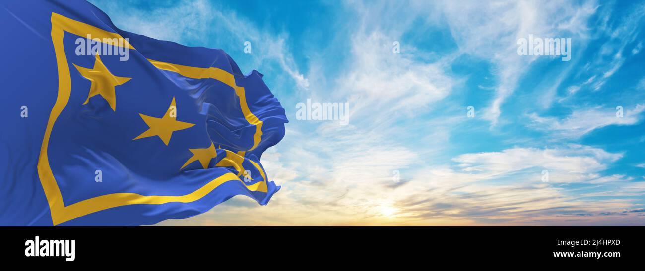 flag of the chief of staff of the Marina Militare, Italy at cloudy sky ...