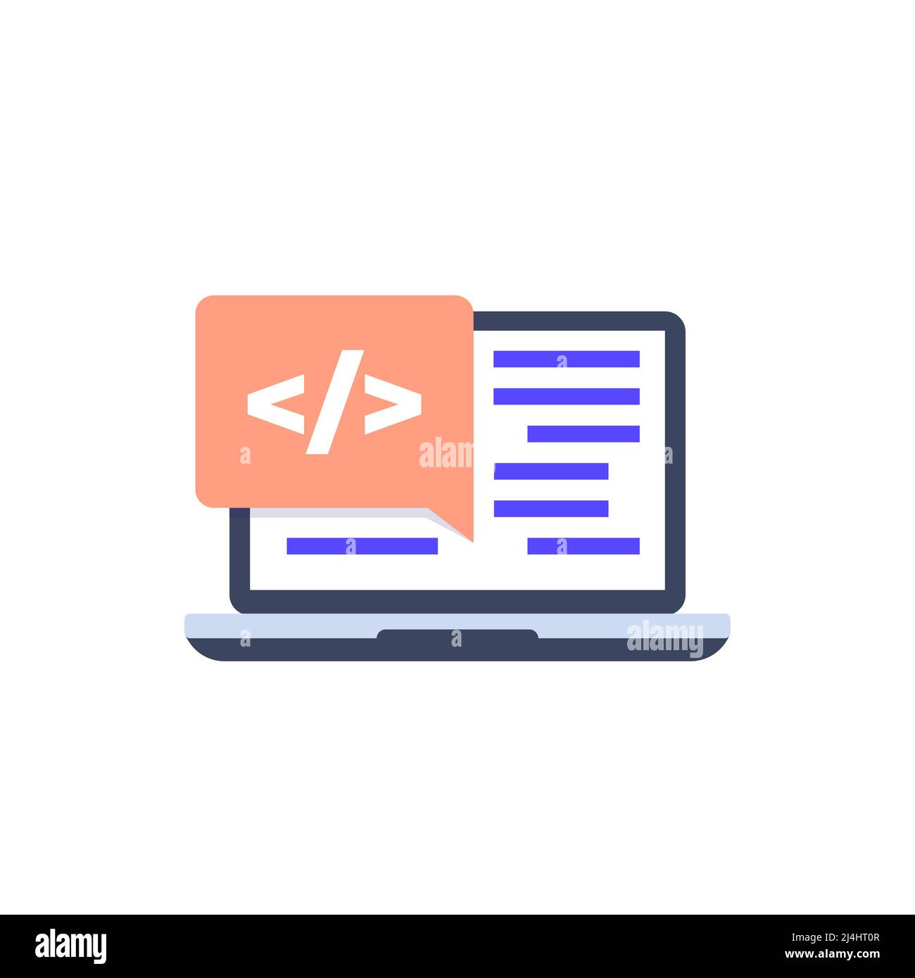 coding icon with a laptop Stock Vector Image & Art - Alamy