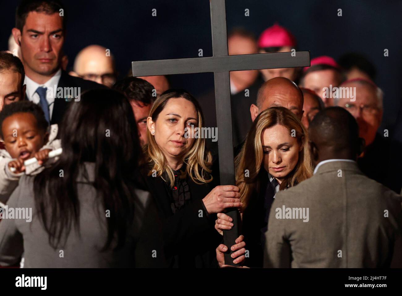 Rome, Italy. 15th Apr, 2022. Two nurses, Irina, from Ukraine, left, and ...