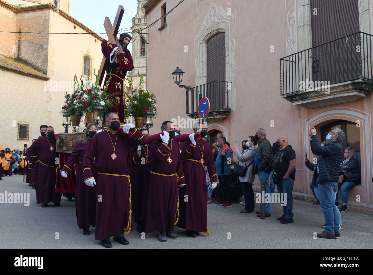Image of Jesus of Nazareth carrying the Cross during the Procession of ...