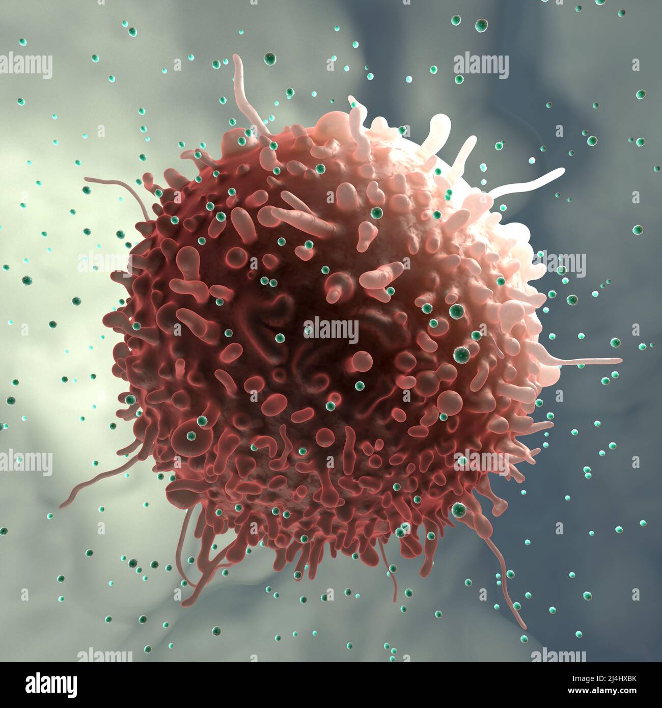 T cell infected with HIV, illustration Stock Photo - Alamy