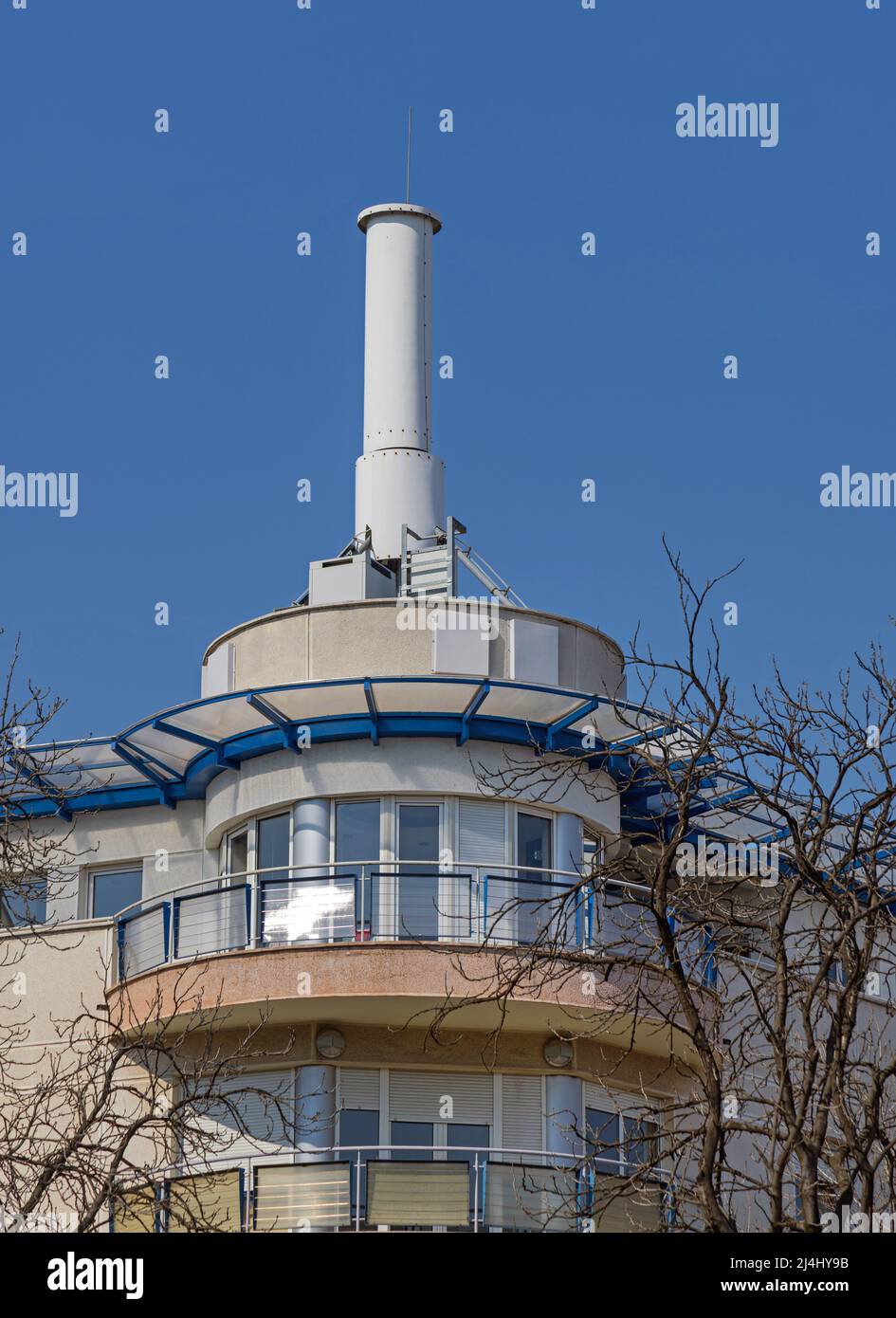 Civil Defense Siren Air Raid Warning at Top of Building Stock Photo - Alamy