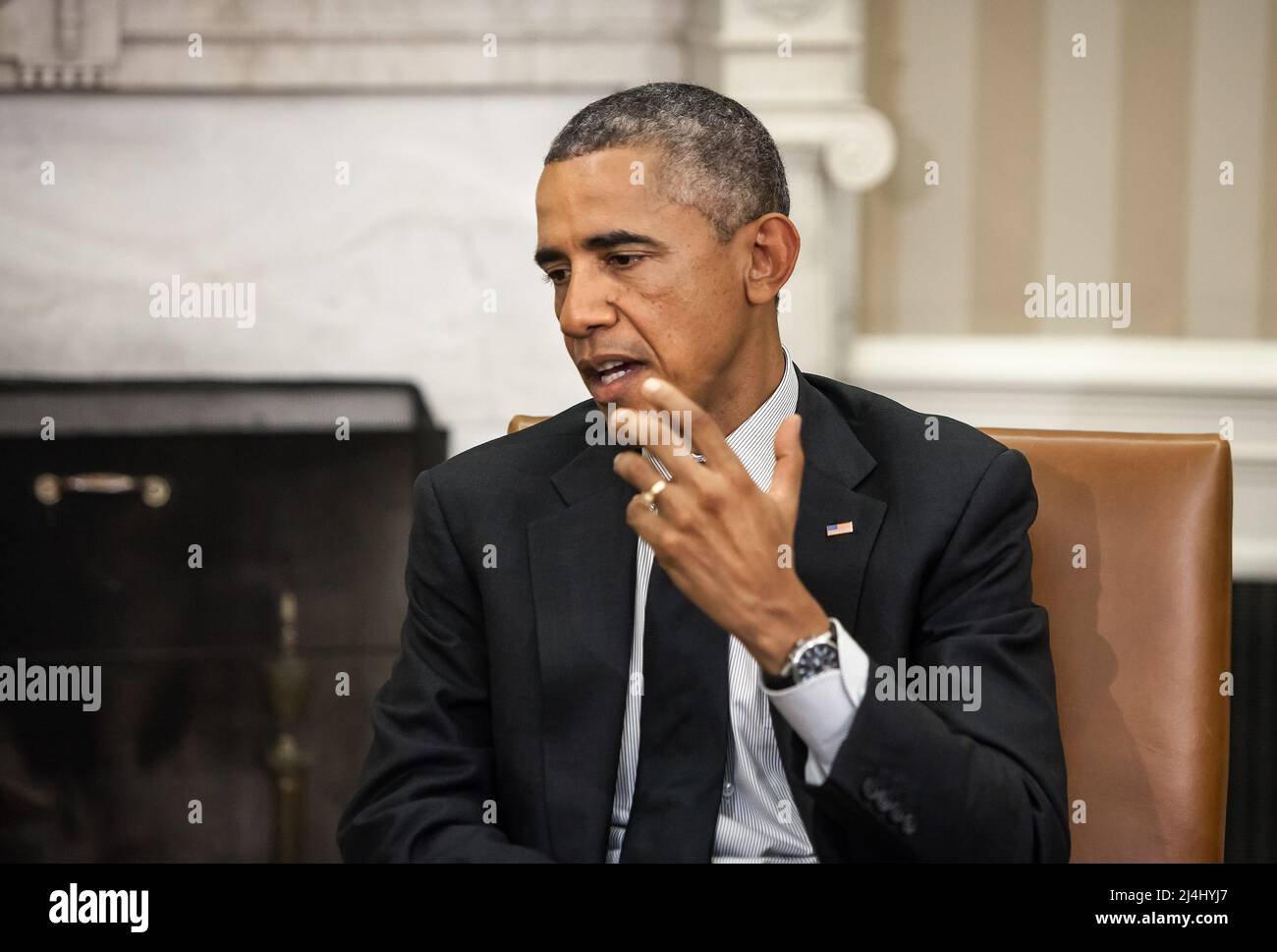 President Barack Obama during an official meeting with the President of ...