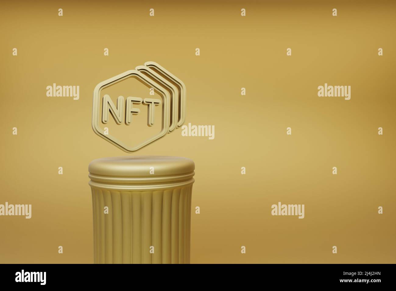 Beautiful abstract illustrations golden NFT Collection symbol icons on ...