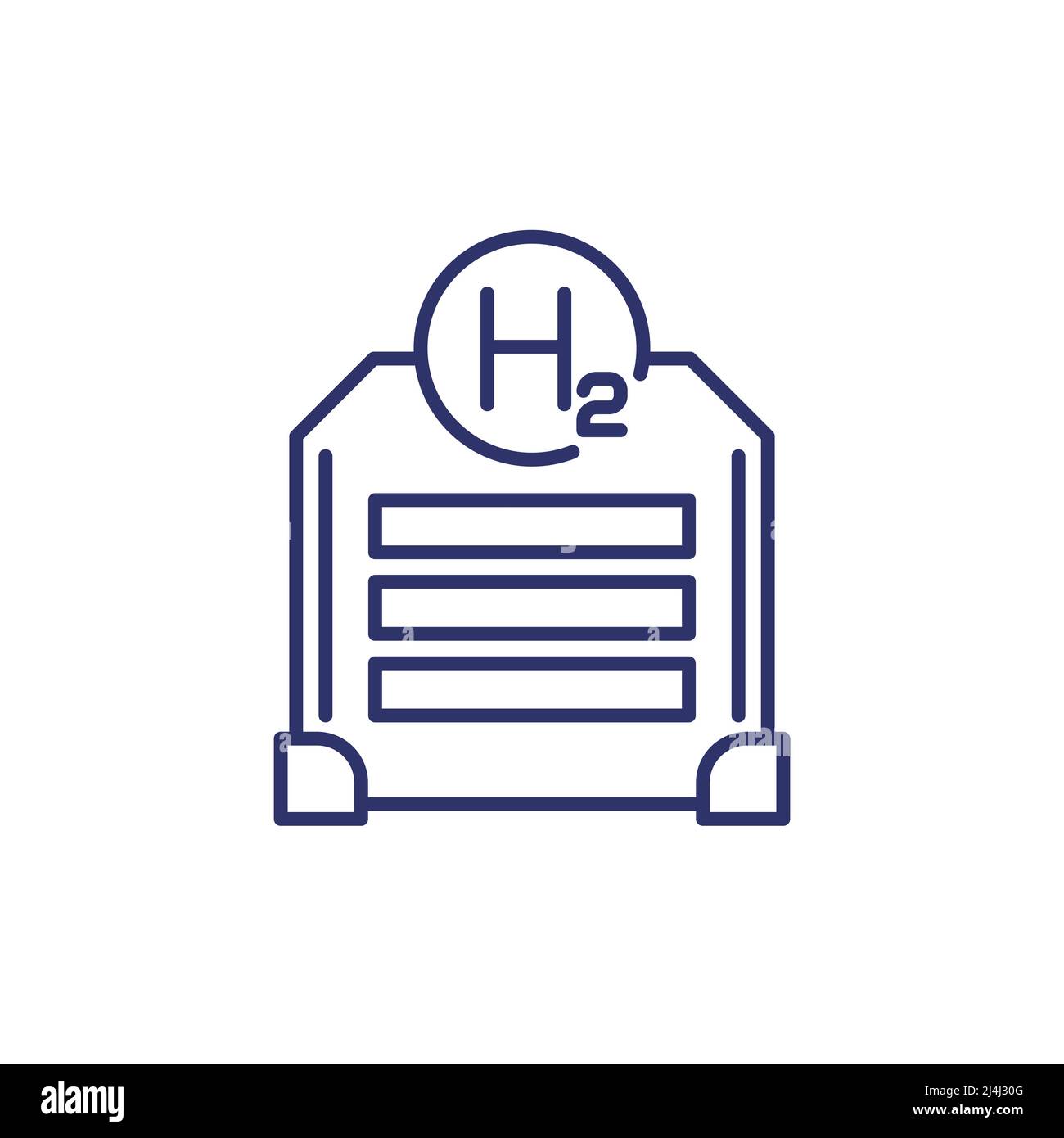 hydrogen cell line icon on white, vector Stock Vector Image & Art - Alamy