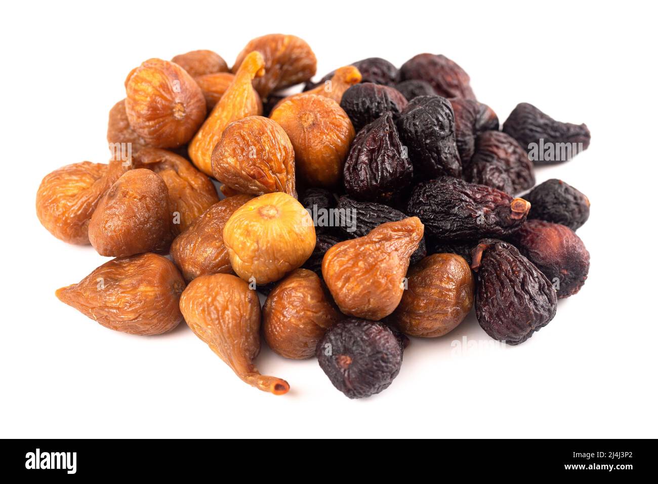 Two Varieties of Dried Figs Isolated on a White Background Stock Photo ...