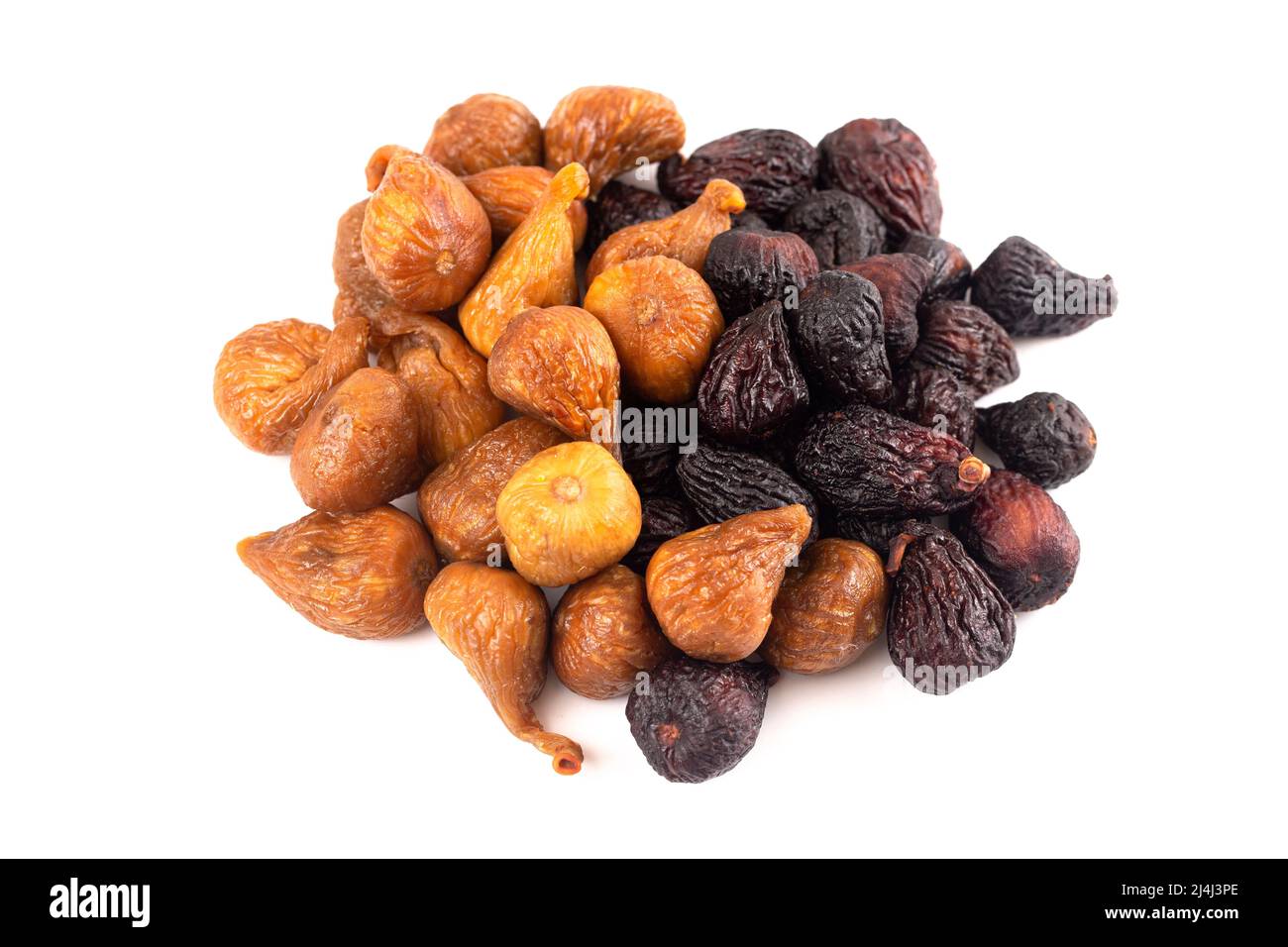 Two Varieties of Dried Figs Isolated on a White Background Stock Photo ...