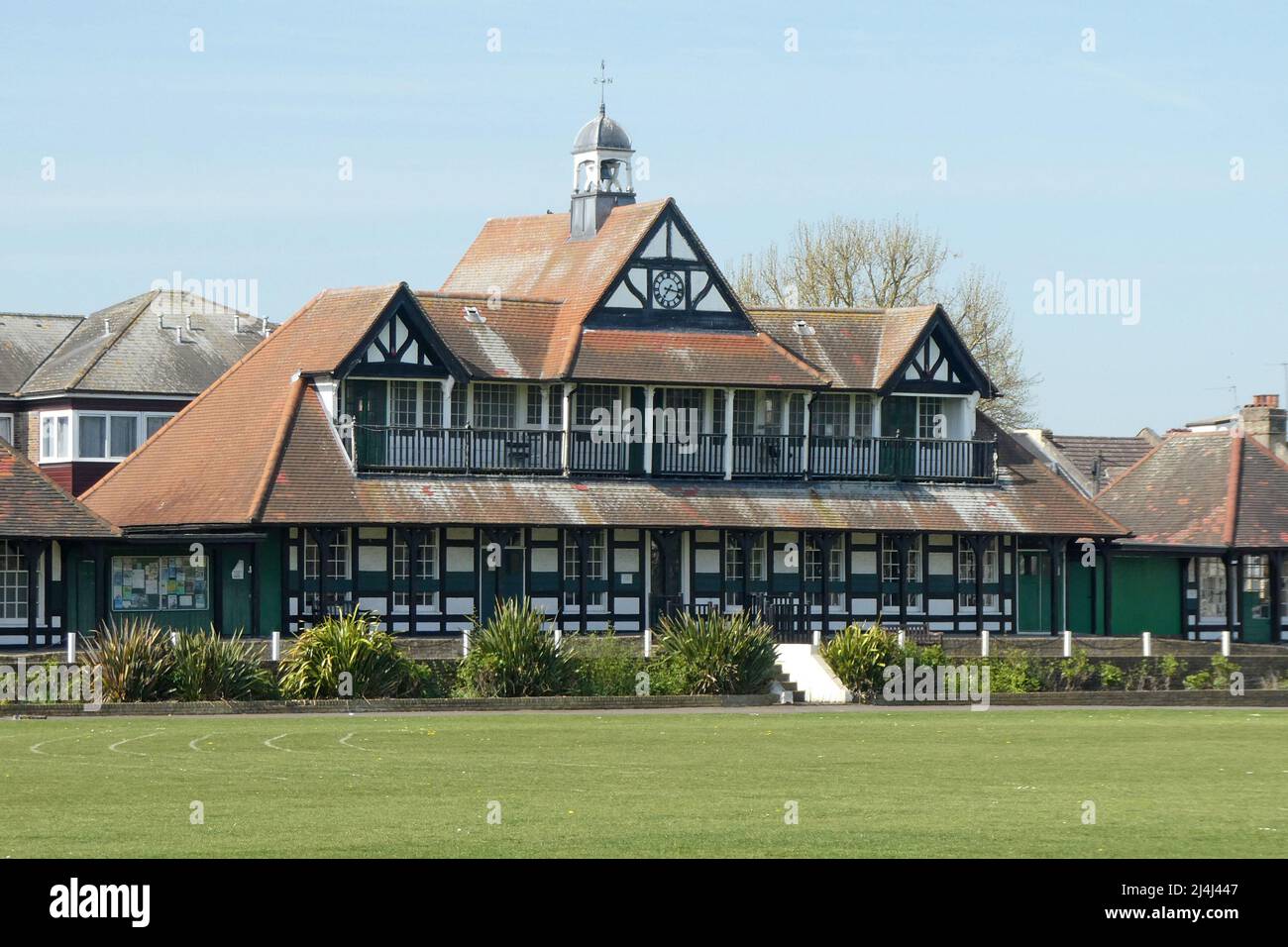 A view of the Grade II Listed Victorian Cricket Pavilion at Leyton ...