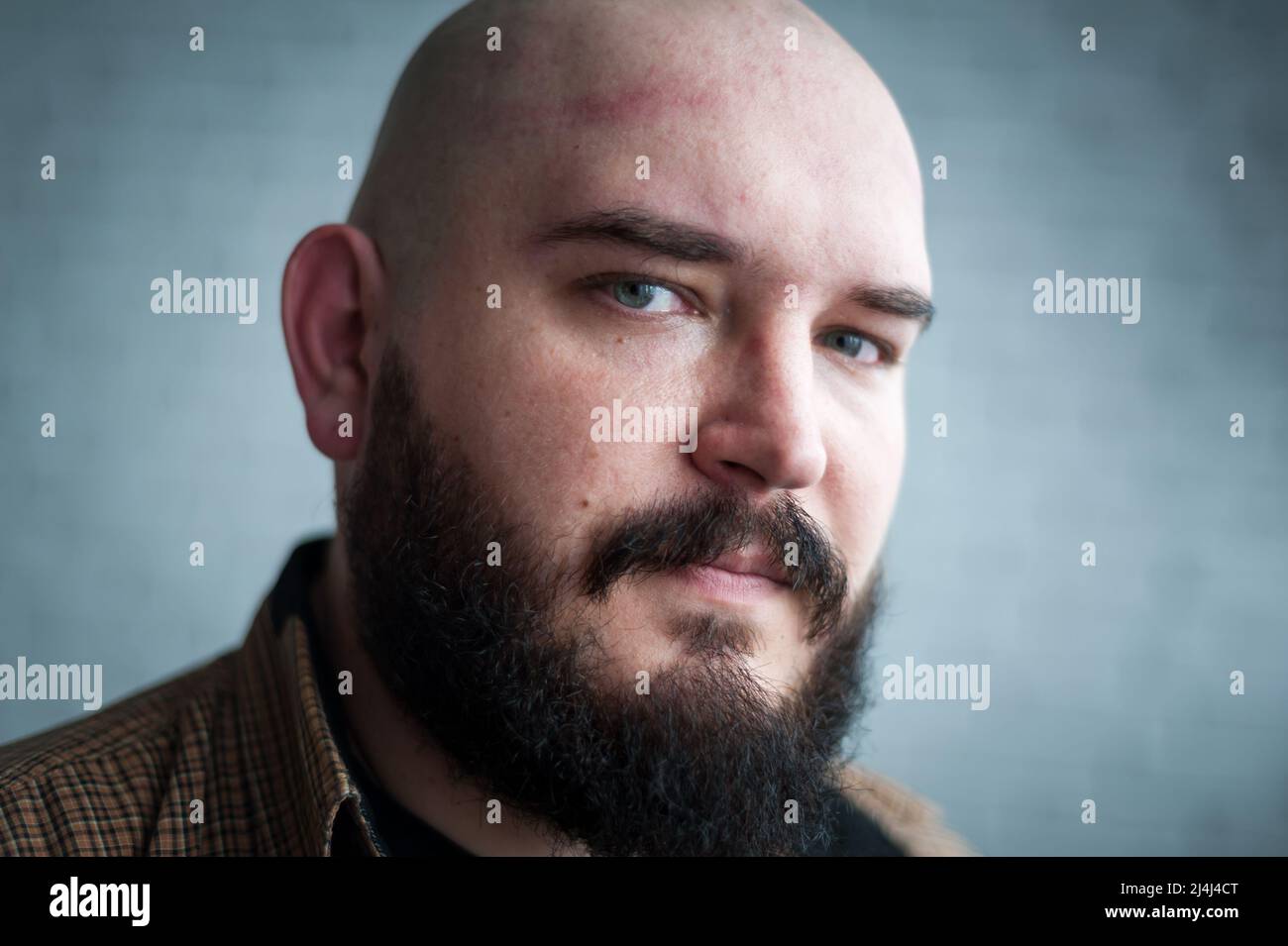 Portrait bald young man hi-res stock photography and images - Alamy