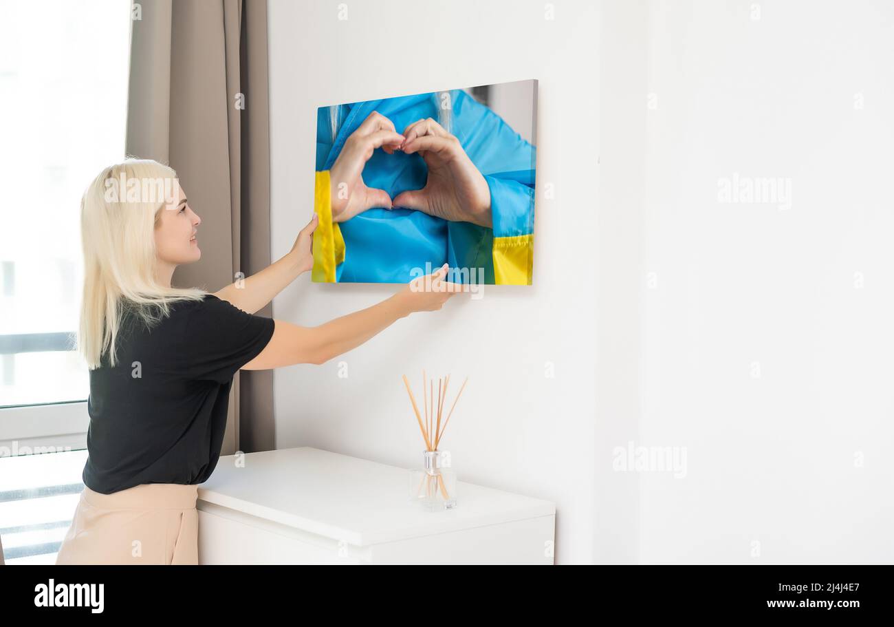 Flag ukraine abstract painting background hi-res stock photography and ...