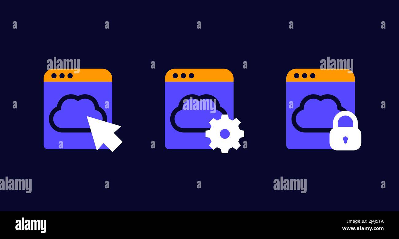Cloud access icons for web, vector Stock Vector Image & Art - Alamy