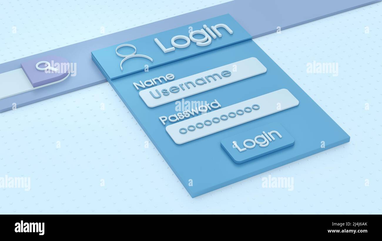 login account, close-up of a computer screen, enter username and ...