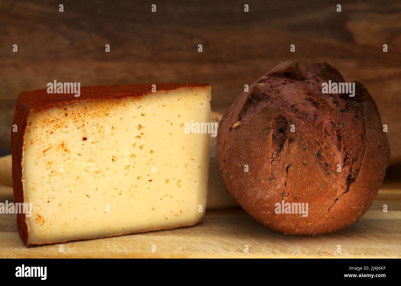 Produce of Canary Islands - semi-cured paprika-covered cheese made of ...