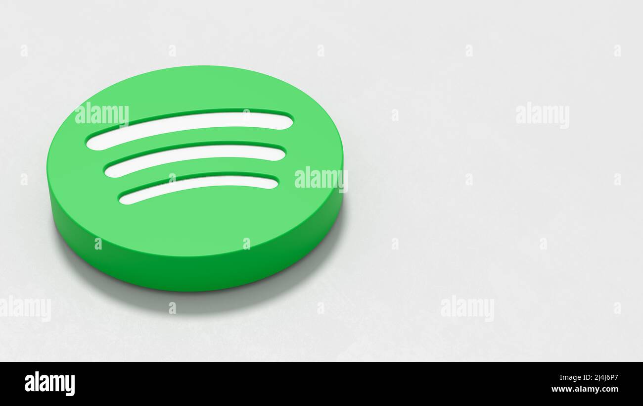 Spotify Logo on Light Grey Background with Copy space Stock Photo - Alamy