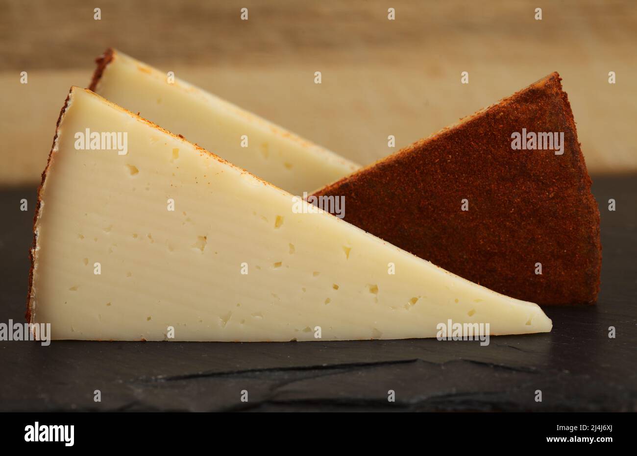 Produce of Canary Islands - semi-cured paprika-covered cheese made of ...