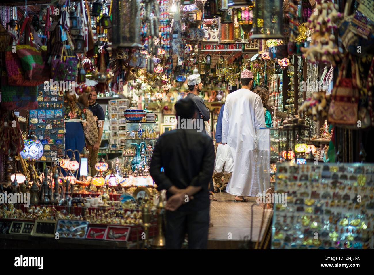 Muscat,Oman - March 05,2019 : Merchants in market shops of the old town ...