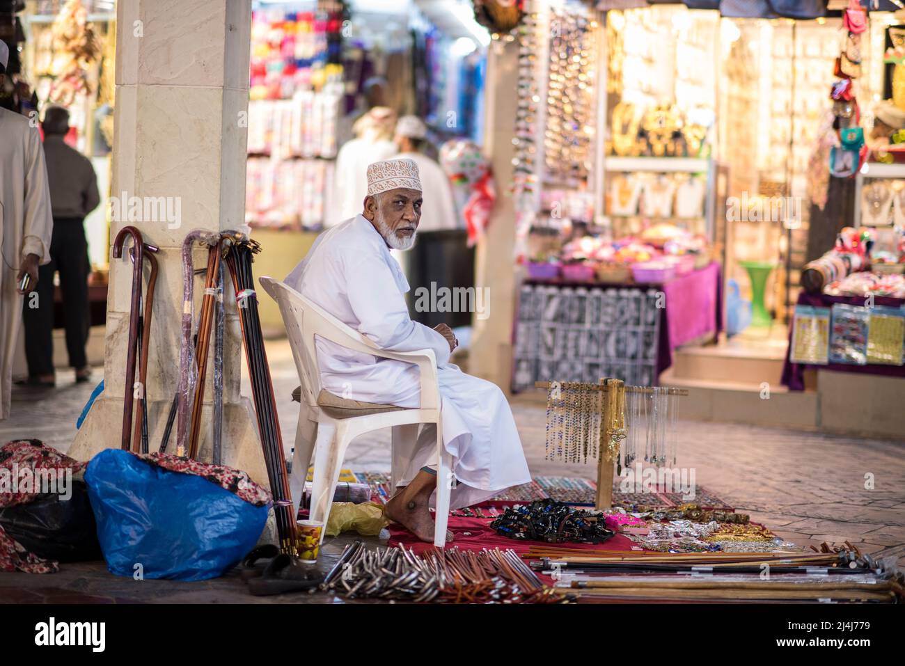Muscat,Oman - March 05,2019 : Merchants in market shops of the old town ...