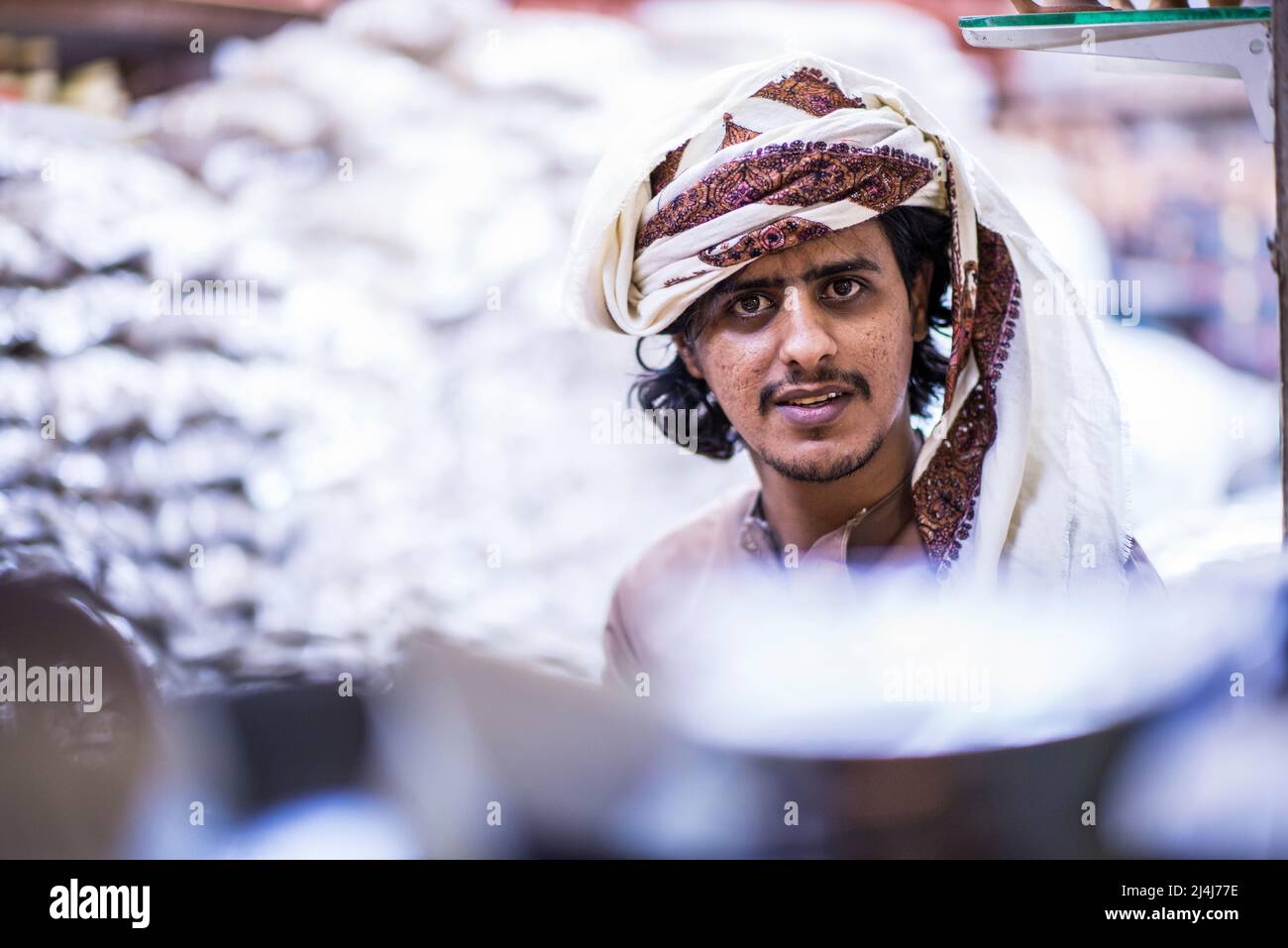 Muscat,Oman - March 05,2019 : Merchants in market shops of the old town ...