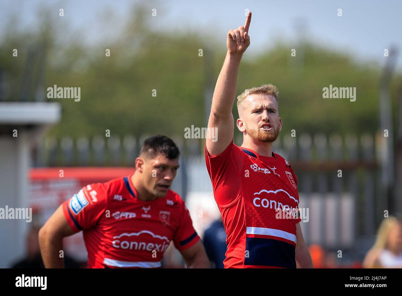 Rowan Milnes (21) of Hull KR gestures and reacts Stock Photo - Alamy