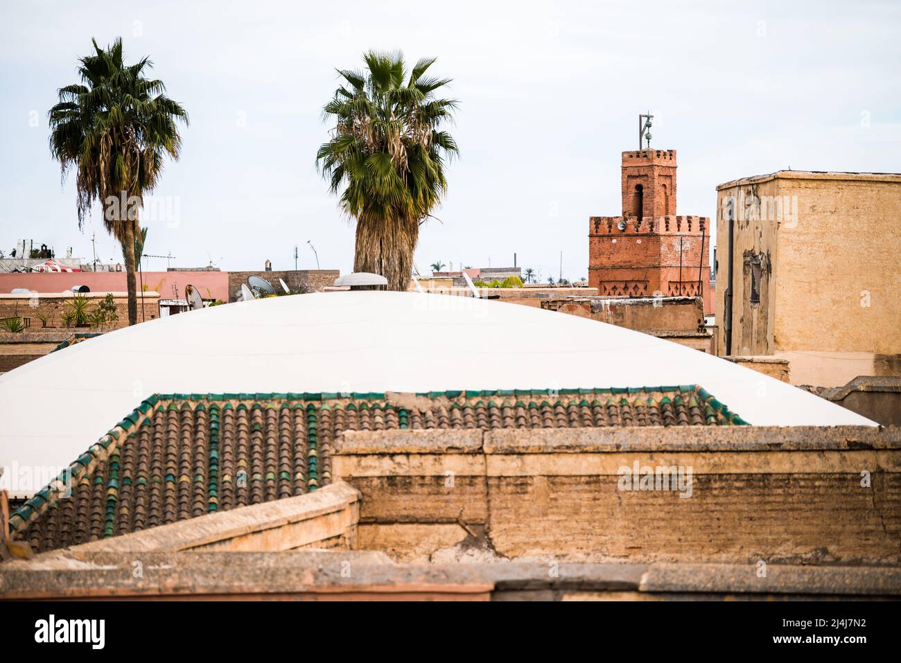 Marrakesh, Morocco - April 20, 2022: The architecture of the old Medina ...