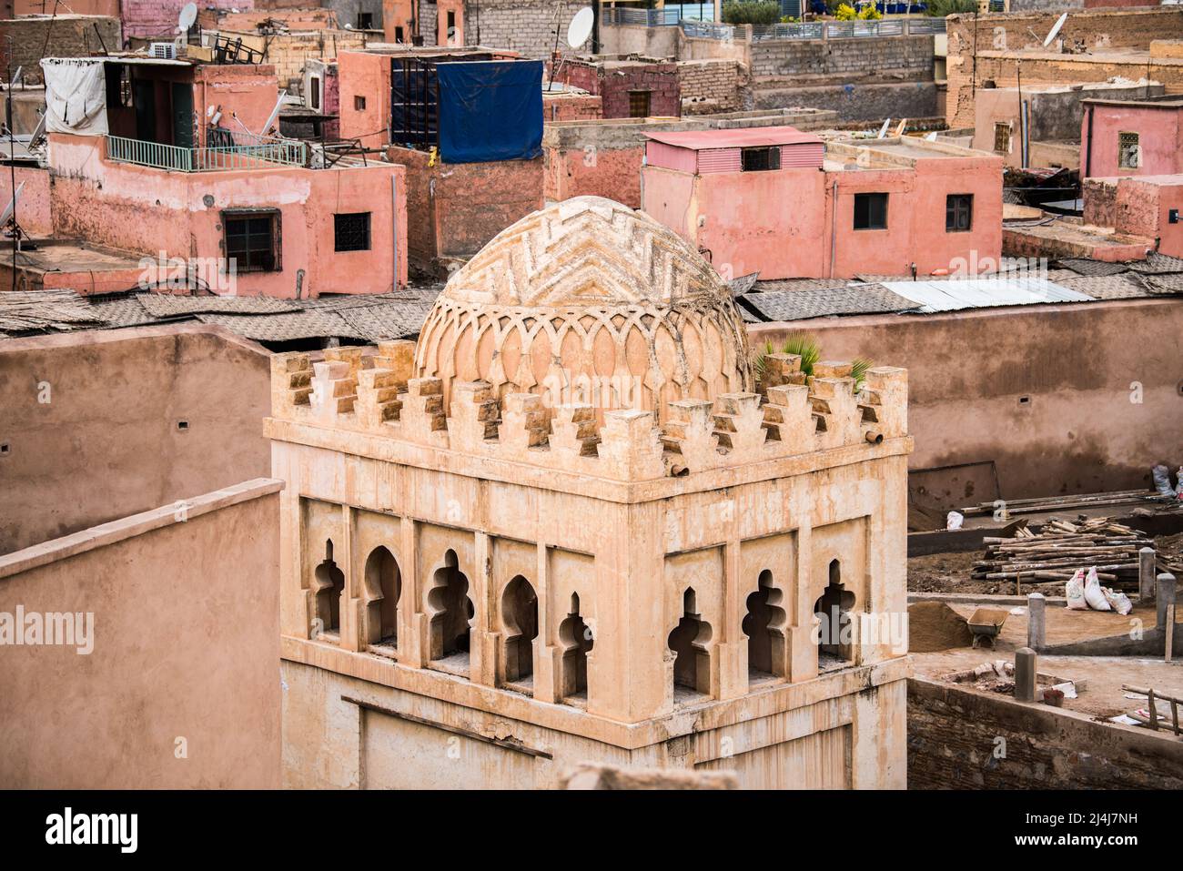 Marrakesh, Morocco - April 20, 2022: The architecture of the old Medina ...