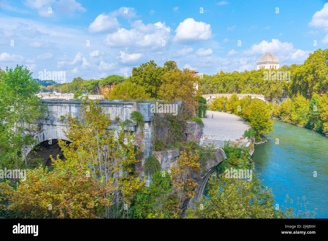 Pons Aemilius old bridge in Italian capital Rome Stock Photo - Alamy