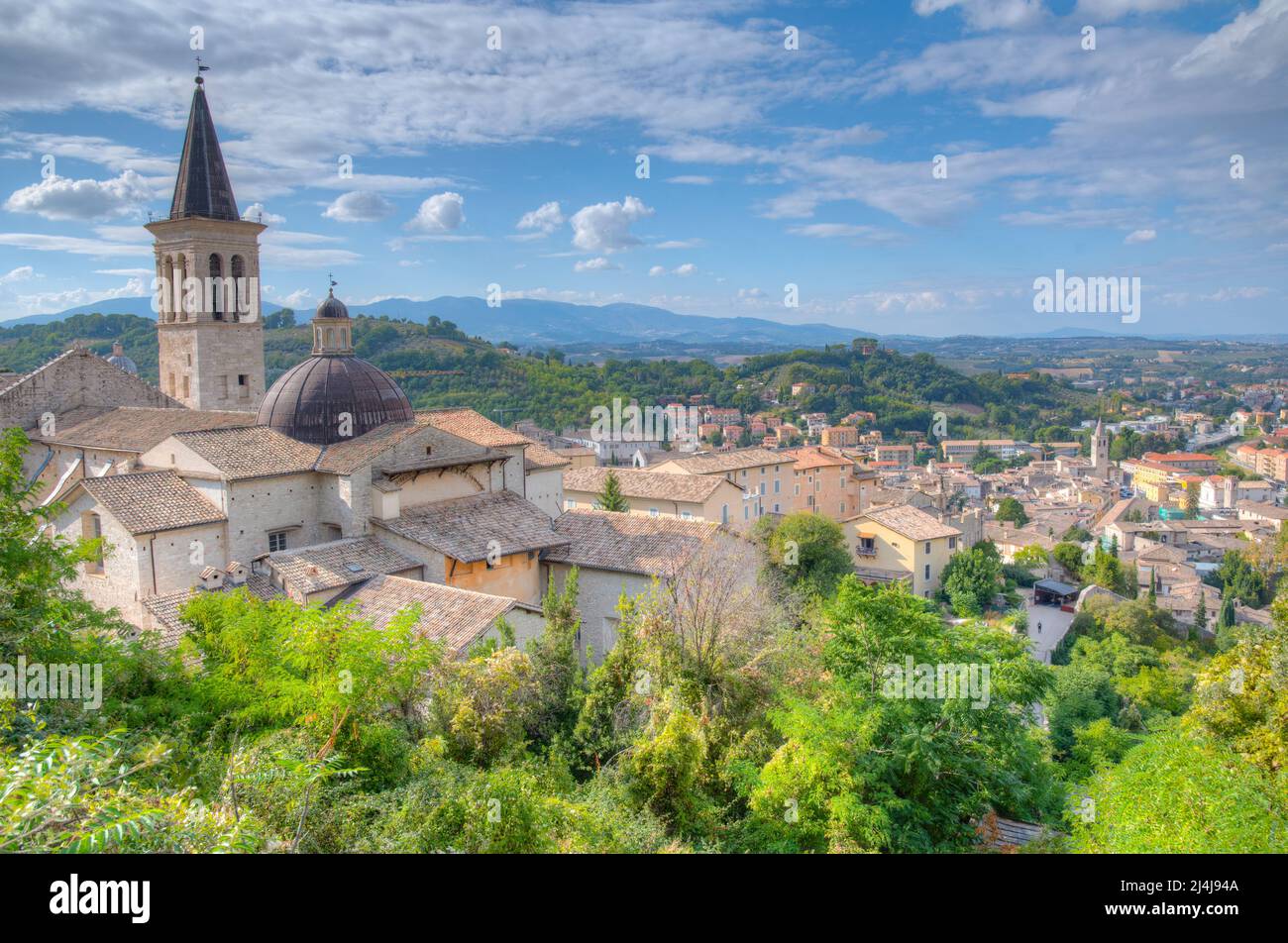 Cathedral in the center of Italian town Spoleto Stock Photo - Alamy