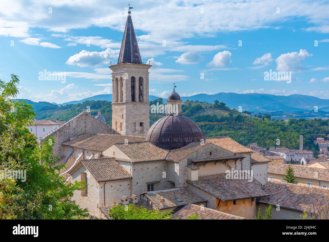 Aerial view of Italian town Spoleto Stock Photo - Alamy