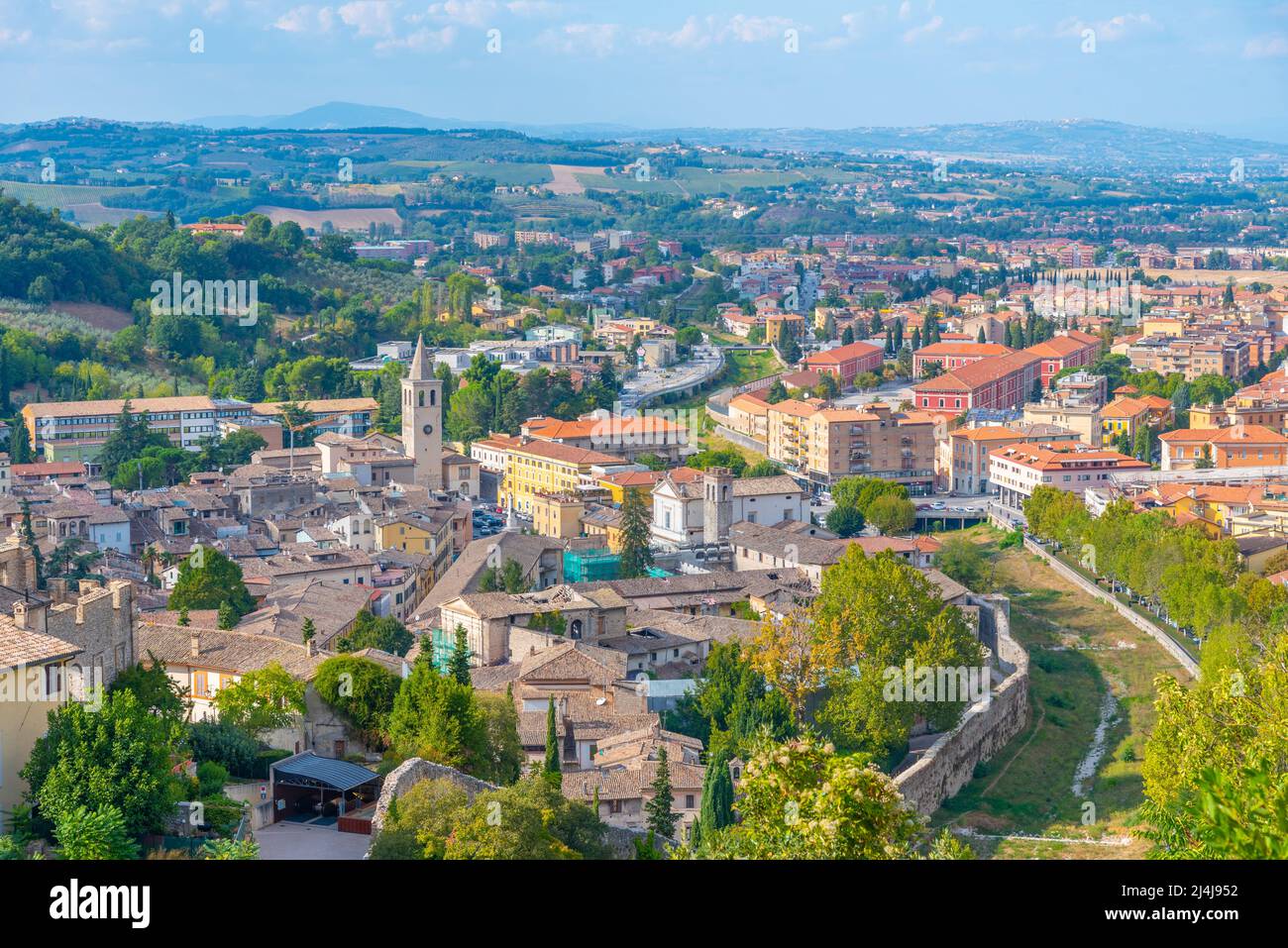 Aerial view of Italian town Spoleto Stock Photo - Alamy